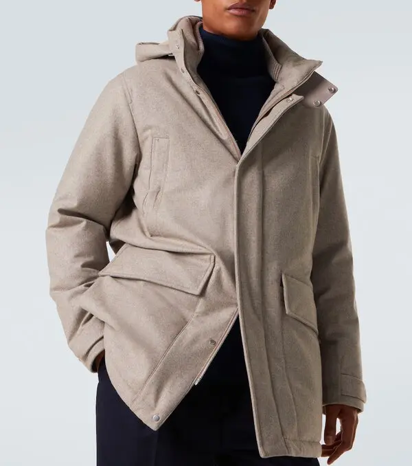 Zegna Wool Down Hooded Jacket