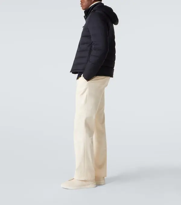 Zegna Technical Twill Down Jacket - Blue