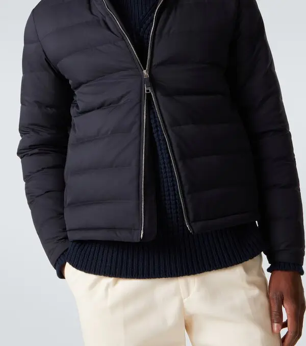 Zegna Technical Twill Down Jacket - Blue