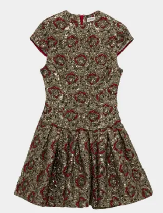Simkhai Elowen Short-sleeve Fit & Flare Jacquard Mini Dress - Ruby Multi