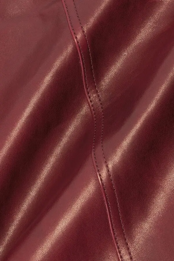 EAVES X Coco Aroa Leather Blazer Jacket - Beet Red