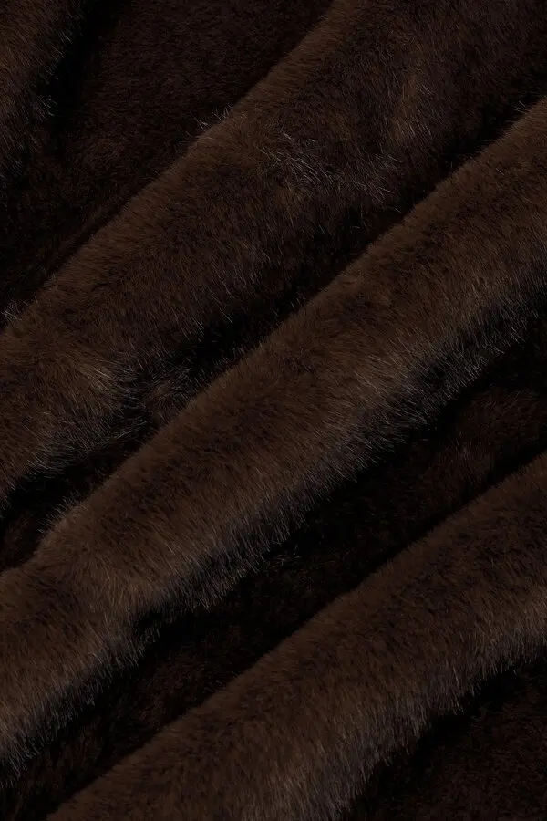 EAVES X Coco Dagna Faux Fur Coat - Dark Brown