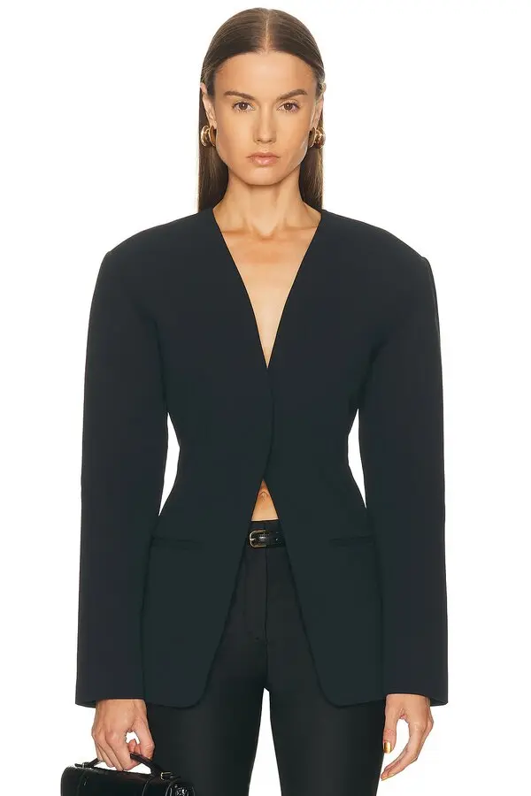 EAVES X Coco Unne Polished Crepe Blazer - Black