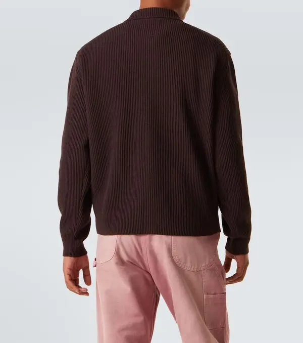 Auralee Ribbed-knit Wool Cardigan