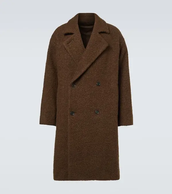 A.PRESSE Double-breasted Wool-blend Coat