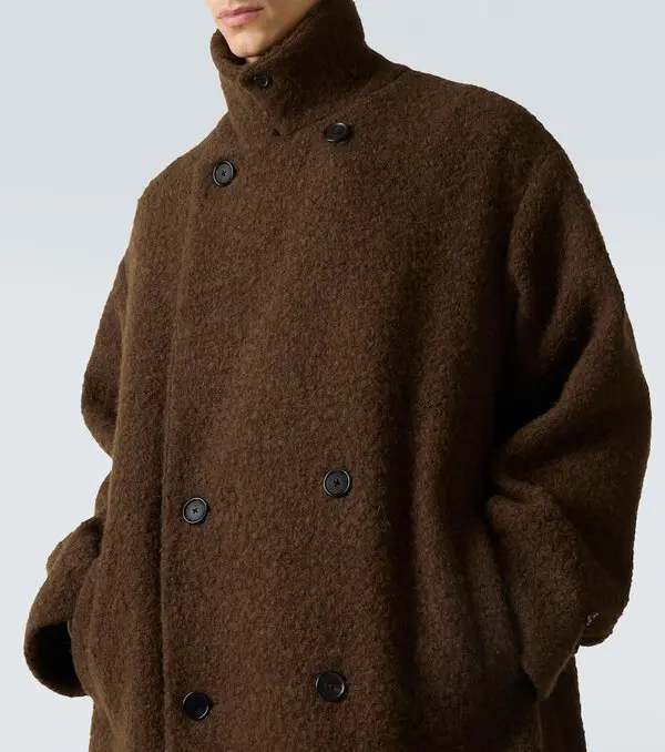 A.PRESSE Double-breasted Wool-blend Coat