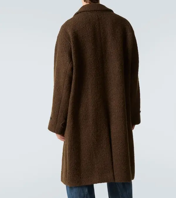 A.PRESSE Double-breasted Wool-blend Coat