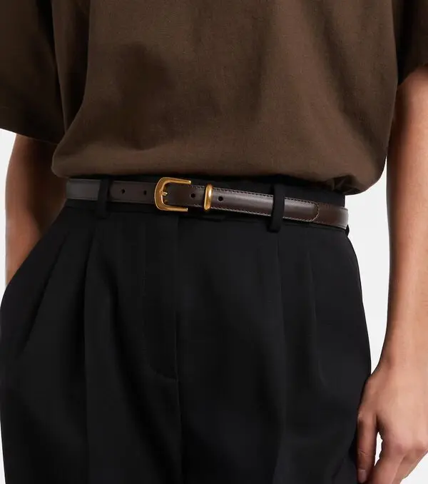 THE ROW Ring Leather Belt - Black