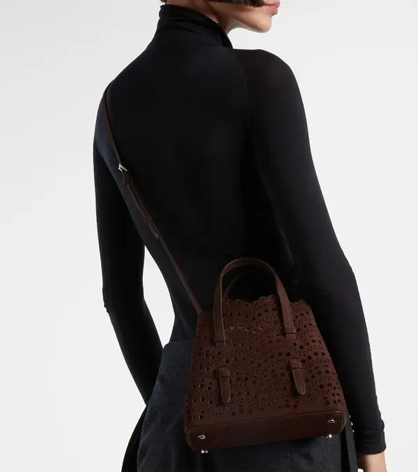 Alaïa Mina 20 New Vienne Leather Tote Bag - Brown