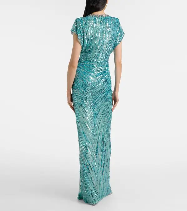 Jenny Packham Lacie Embellished Gown - Blue