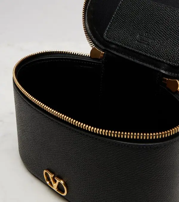 Valentino Garavani Vlogo Mini Leather Vanity Bag - Black