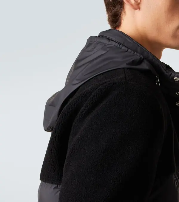 Moncler Mistral Down-paneled Teddy Jacket - Black