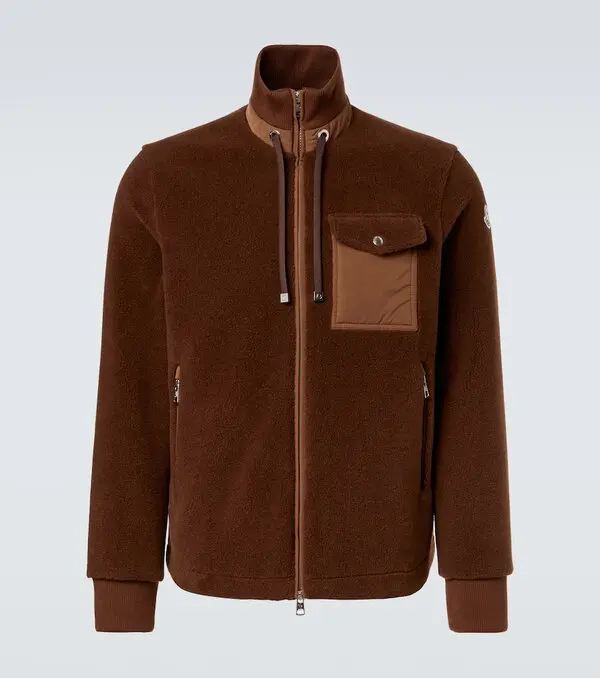 Moncler Down-paneled Teddy Cardigan