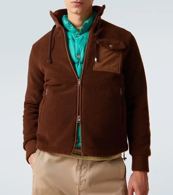 Moncler Down-paneled Teddy Cardigan