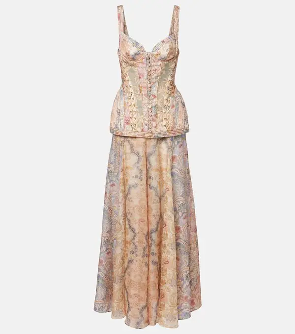 Zimmermann Rebellion Floral Linen Gown