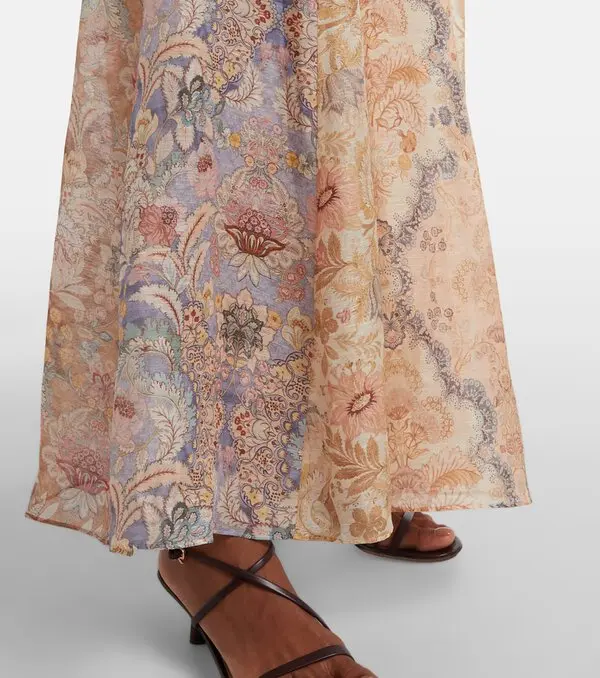 Zimmermann Rebellion Floral Linen Gown