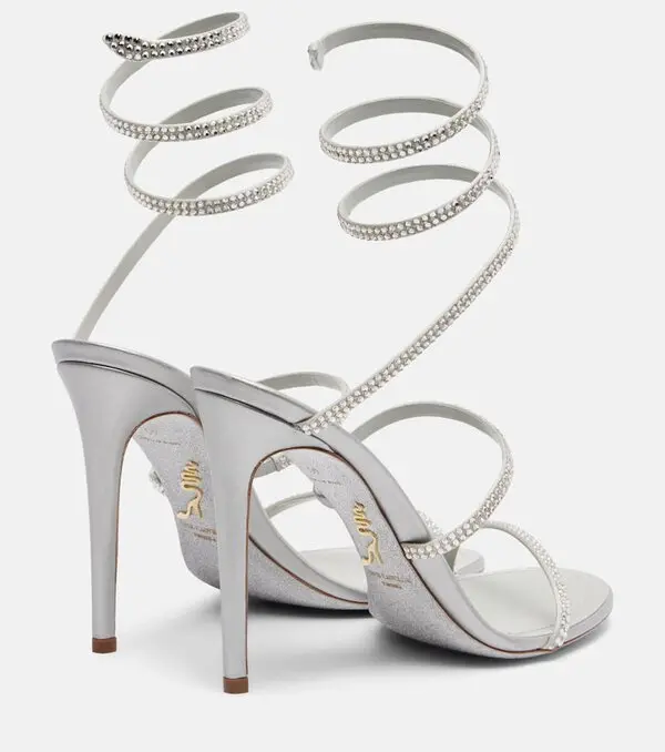 Rene Caovilla Cleo Embellished Satin Sandals