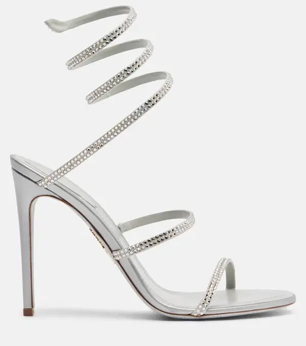 Rene Caovilla Cleo Embellished Satin Sandals