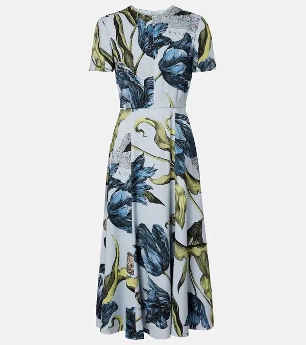 Erdem Floral Print Midi Dress