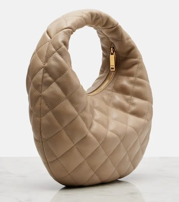 Saint Laurent Quilted Leather Top Handle Bag - Beige