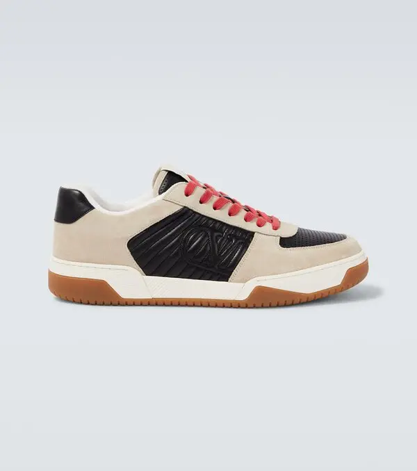 Valentino Garavani Suede And Leather Lace-up Sneakers