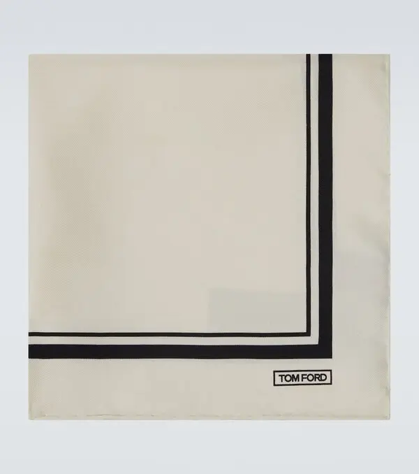 TOM FORD Printed Silk Twill Pocket Square