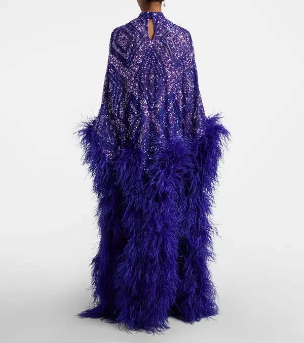TALLER MARMO Casta Diva Follies Sequined Tulle Kaftan