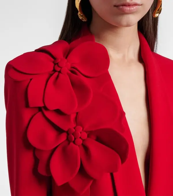 Elie Saab Floral-appliqué Cady Blazer