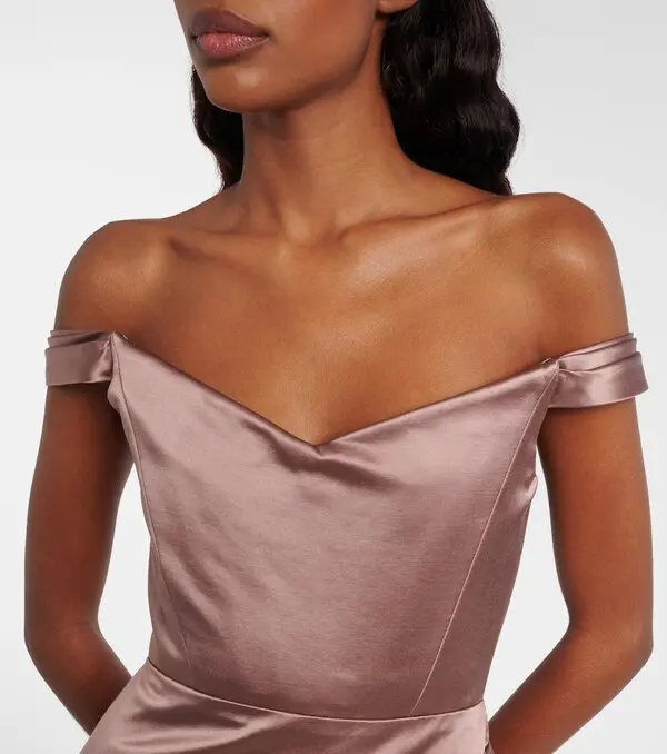Alex Perry Off-shoulder Cotton And Silk Satin Minidress