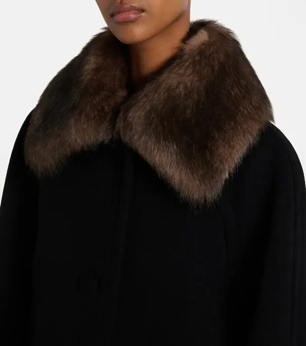 Valentino Garavani Shearling-trimmed Virgin Wool Coat