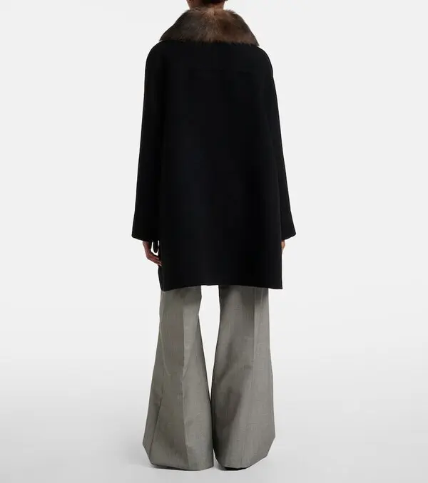 Valentino Garavani Shearling-trimmed Virgin Wool Coat