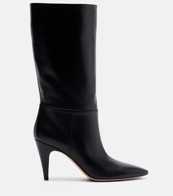 GIANVITO ROSSI Elise 85 Leather Mid-calf Boots
