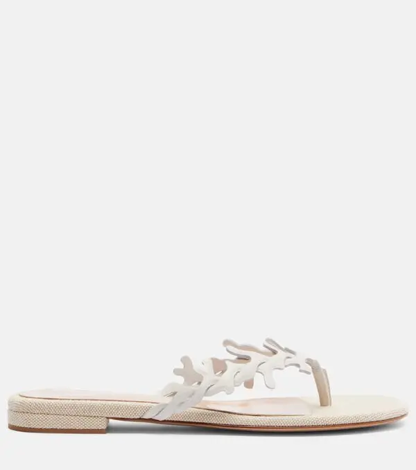 GIANVITO ROSSI Paros Leather Thong Sandals