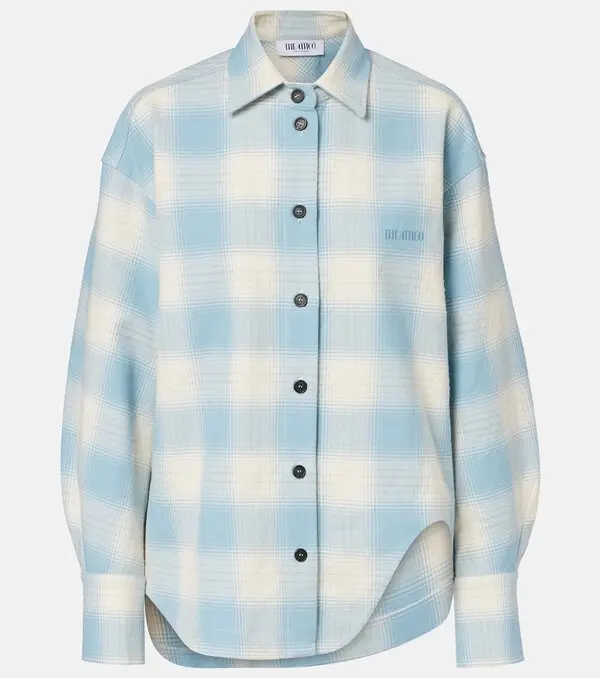 Attico Plaid Cotton And Wool Shirt