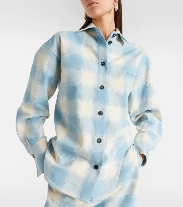 Attico Plaid Cotton And Wool Shirt