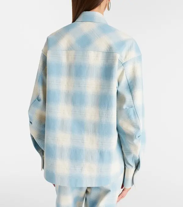 Attico Plaid Cotton And Wool Shirt