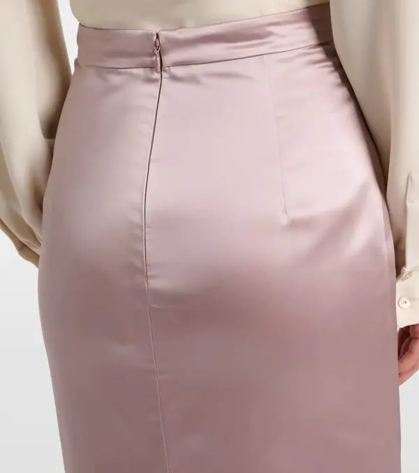 Valentino Garavani Feather-trimmed High-rise Midi Skirt