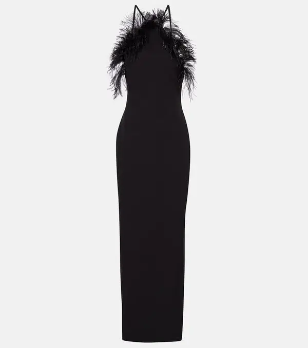 Attico Feather-trimmed Gown