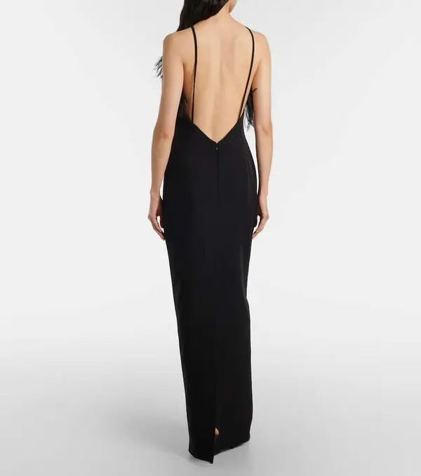 Attico Feather-trimmed Gown