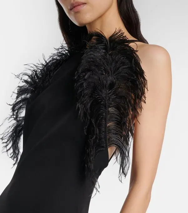 Attico Feather-trimmed Gown