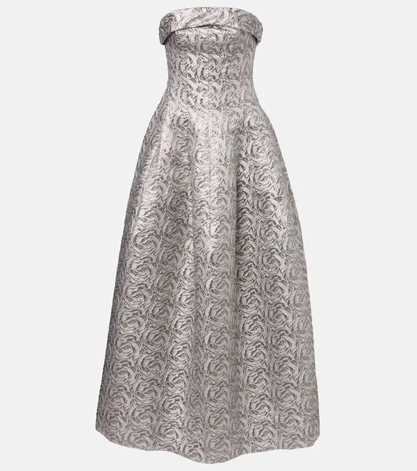 Simkhai Metallic-effect Bustier Gown