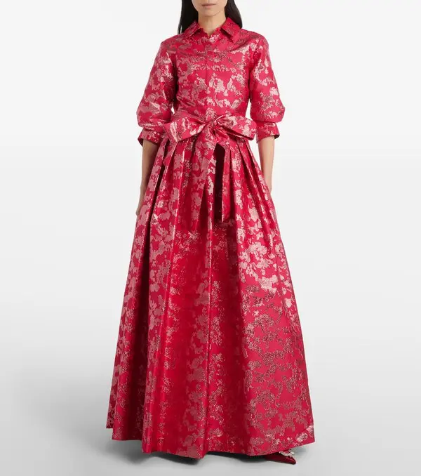 Simkhai Julip Belted Jacquard Gown