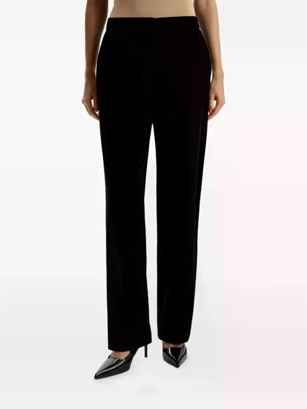 12 STOREEZ Velvet Straight-leg Trousers