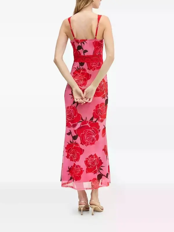 NEVER FULLY DRESSED Lace-detail Floral Maxi Dress