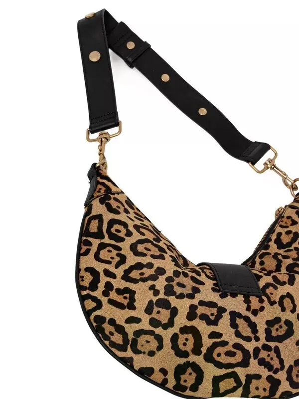 MARCIANO Leopard-print Half-moon Shoulder Bag