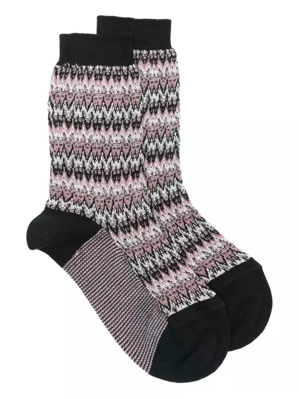 Missoni Zigzag-pattern Socks - Black