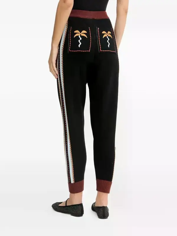 NEVER FULLY DRESSED Drawstring Palm Tree Track Pants