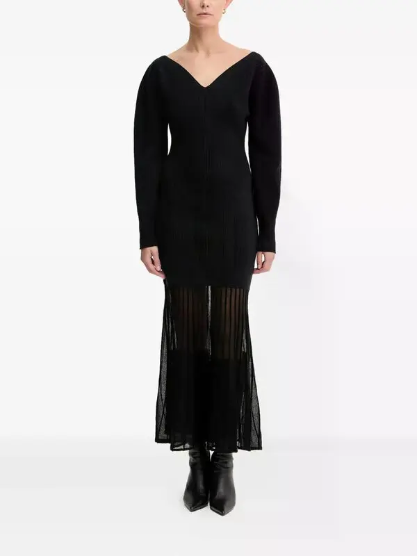 BOSS Puff-sleeved Midi Dress