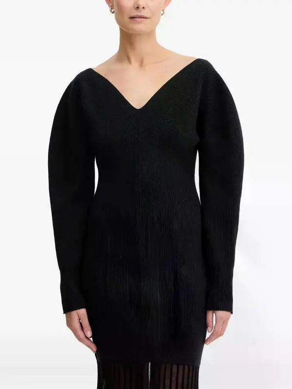 BOSS Puff-sleeved Midi Dress
