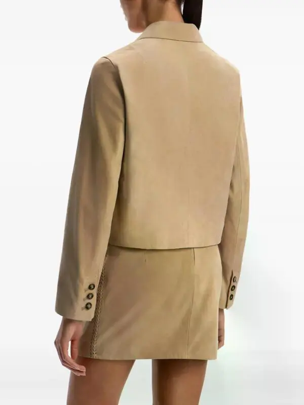 12 STOREEZ Lacing-detail Suede Jacket - Neutrals